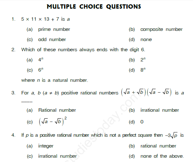 CBSE Class 10 Mathematics Real Numbers Assignment Set F